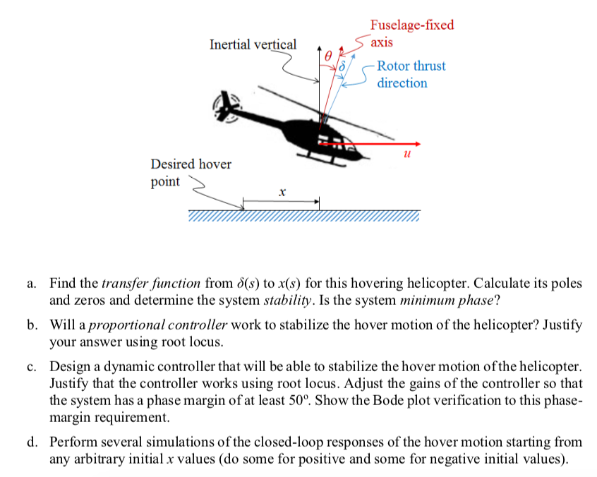 2. The linearized longitudinal motion of a helicopter | Chegg.com