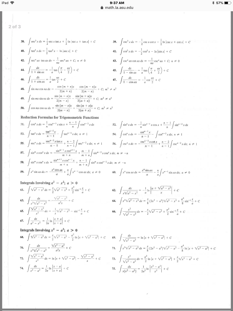 Solved Use a table of integrals to find the exact length of | Chegg.com