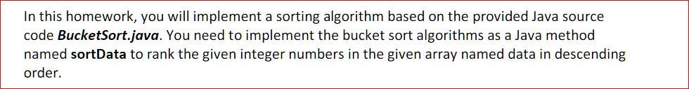 Solved In this homework, you will implement a sorting | Chegg.com