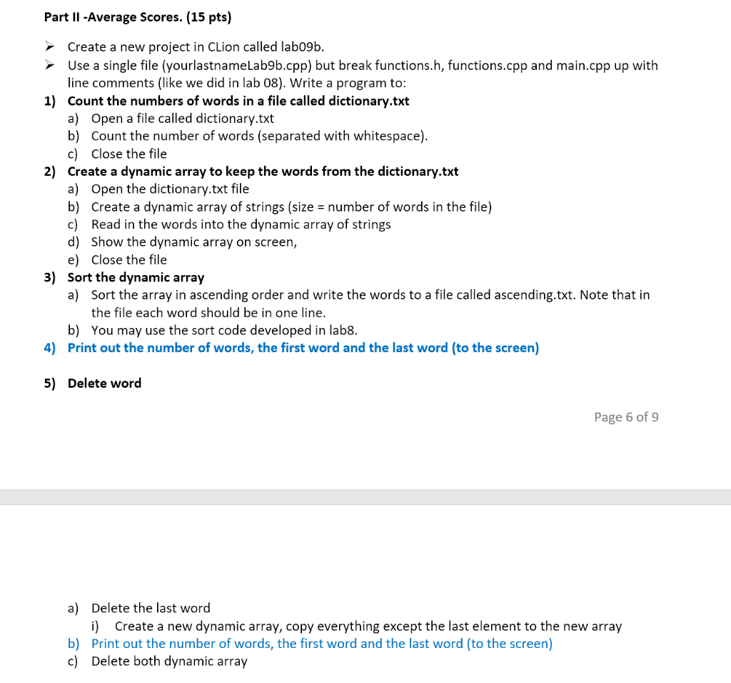Solved Part II -Average Scores. (15 pts) Create a new | Chegg.com