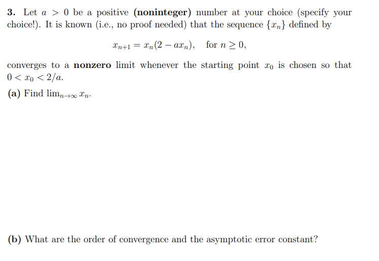 Solved 3. Let a > 0 be a positive (noninteger) number at | Chegg.com
