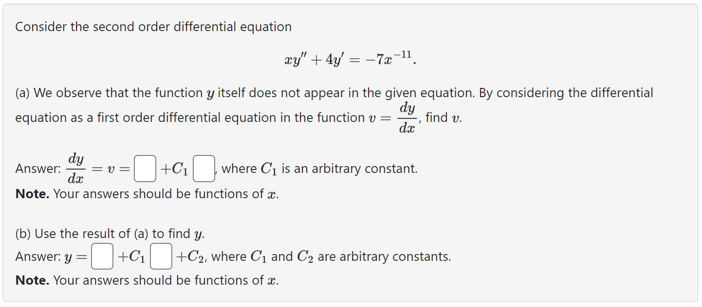 Solved Consider the second order differential equation | Chegg.com