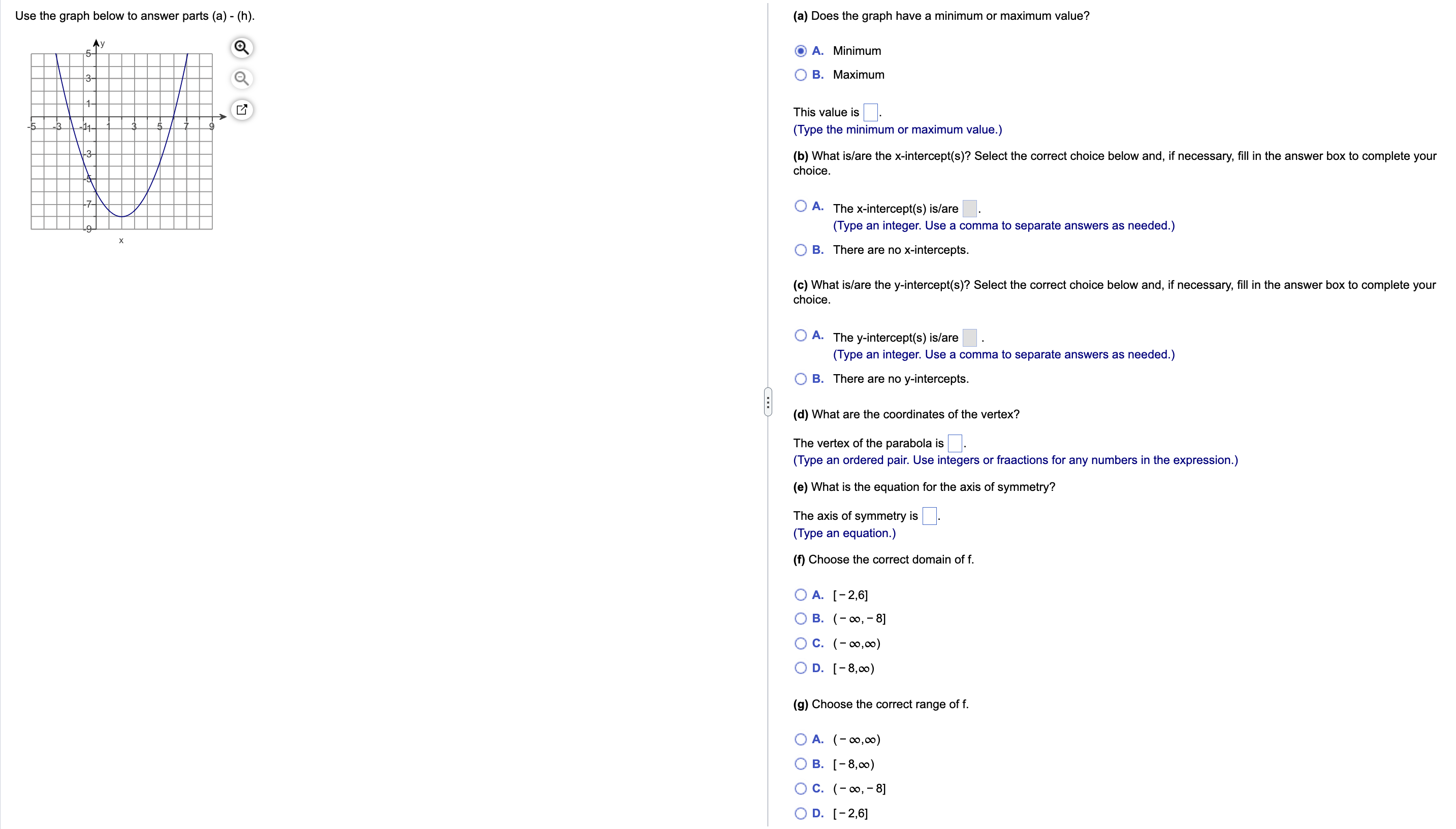 Solved Use the graph below to answer parts (a) - (h). (a) | Chegg.com
