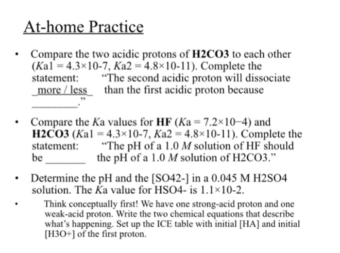 Solved Compare the two acidic protons of H_2CO_3 to each | Chegg.com