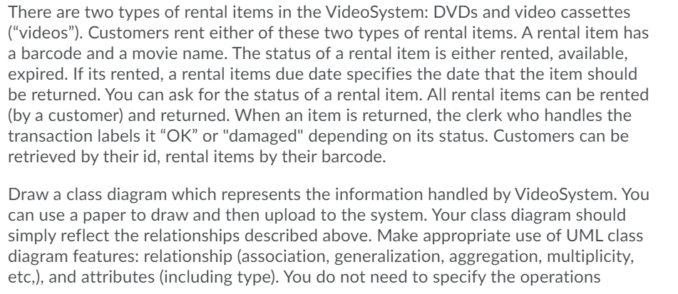 Solved There are two types of rental items in the Video | Chegg.com