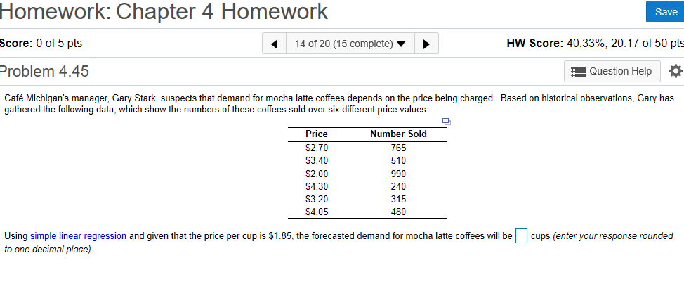Solved Homework Chapter 4 Homework Save Score 0 Of 5 Pts
