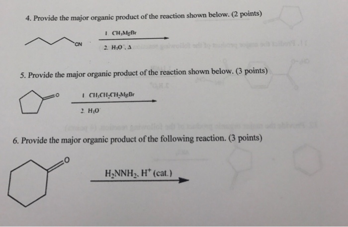 Solved Provide the major organic product of the reaction | Chegg.com
