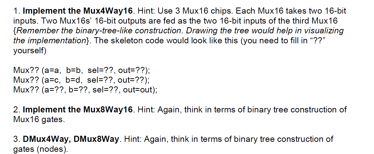 give answer in .hdl file (and all associated testing | Chegg.com