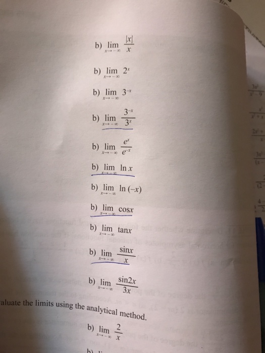 Solved lim_x rightarrow -infinity |x|/x lim_x rightarrow | Chegg.com