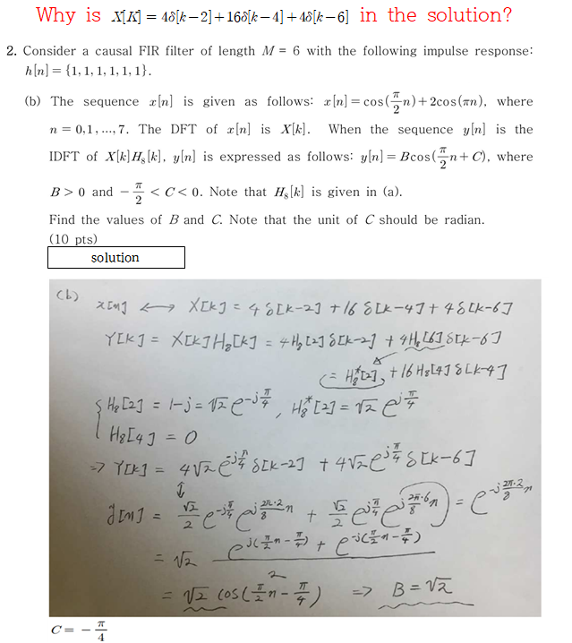 Solved (b)x[n]longleftrightarrowx[k]=4δ[k-2]+16δ[k-4]+4δ[k-6 | Chegg.com