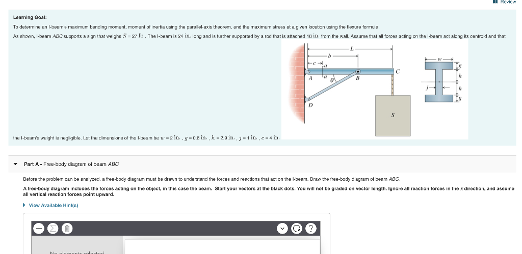 Solved Review Learning Goal: To determine an I-beam's | Chegg.com