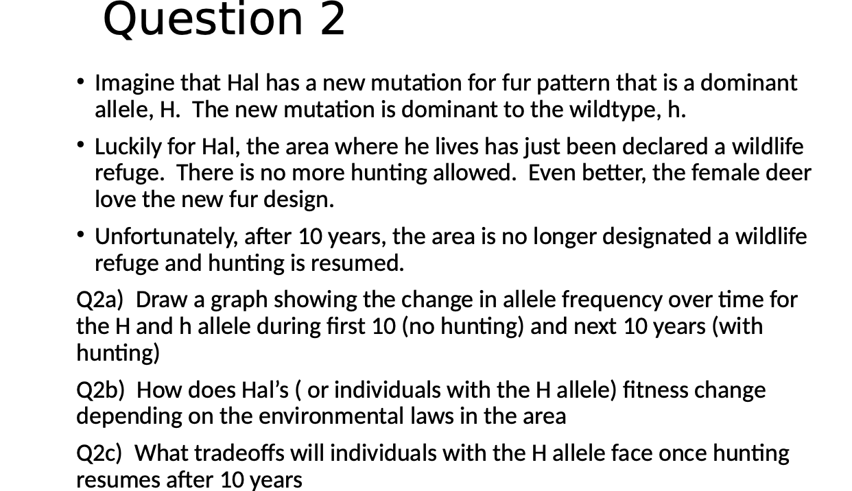Solved - Imagine that Hal has a new mutation for fur pattern | Chegg.com