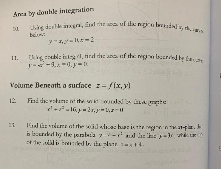 Solved Using double integral, find the area of the region | Chegg.com