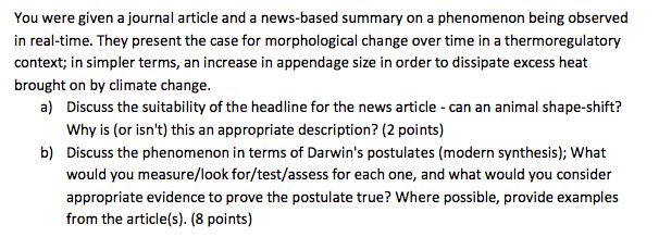 You were given a journal article and a news-based | Chegg.com