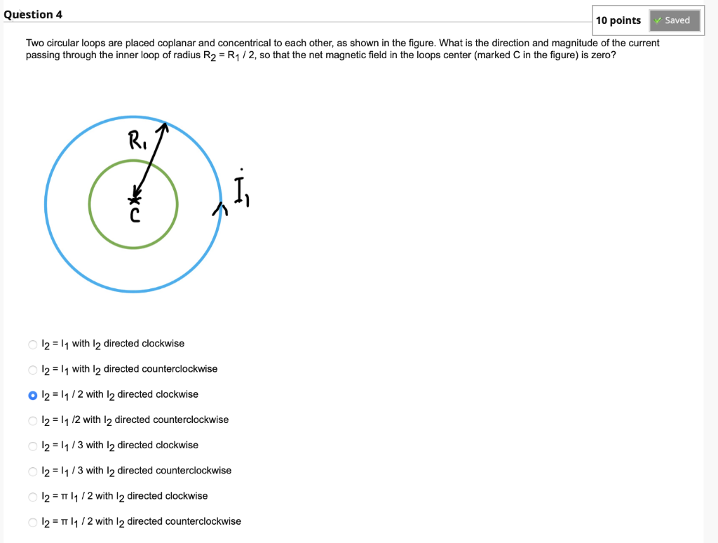 Solved Question 4 10 points Saved Two circular loops are | Chegg.com