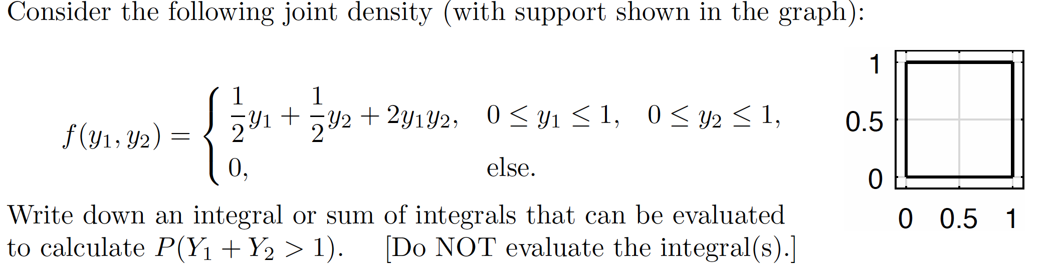 Solved Consider the following joint density (with support | Chegg.com