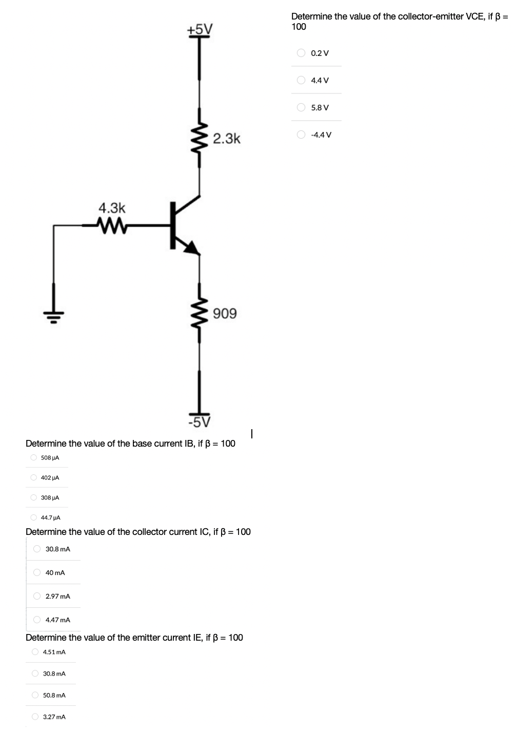Solved Determine the value of the collector-emitter VCE, if | Chegg.com