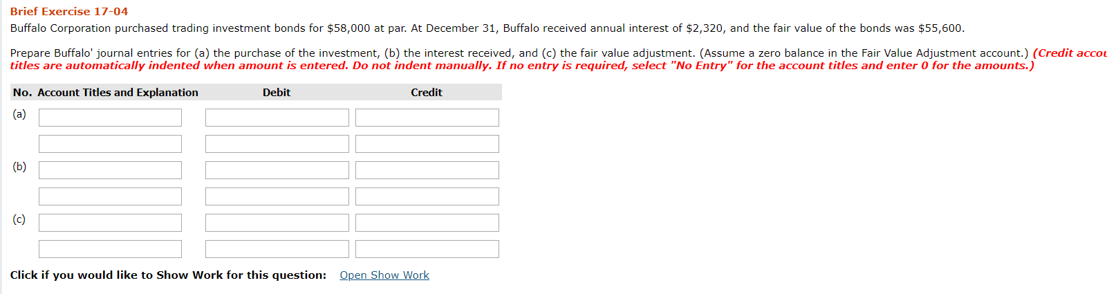 Solved Brief Exercise 17-04 Buffalo Corporation purchased | Chegg.com