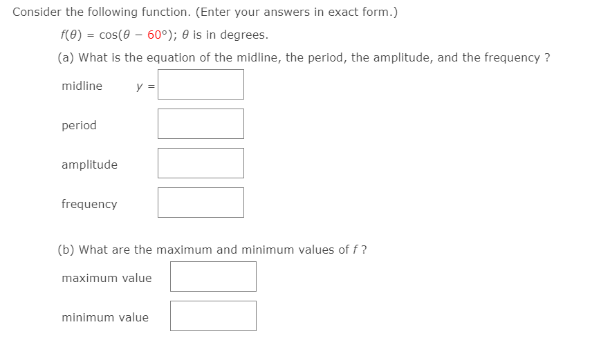 Solved Consider the following function. (Enter your answers | Chegg.com