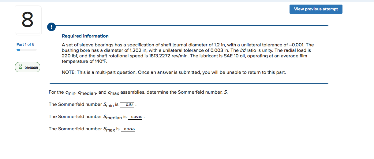 Solved View previous attempt Part 1 of 6 Required | Chegg.com