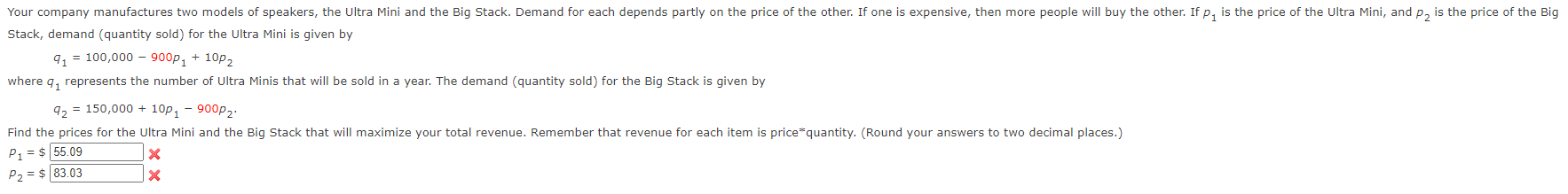 Solved Your company manufactures two models of speakers, the | Chegg.com