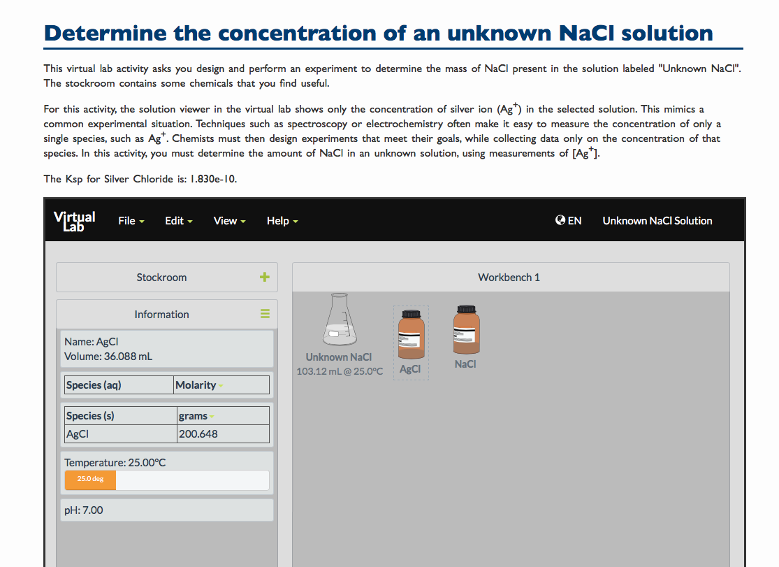 Solved Determine the concentration of an unknown NaCl | Chegg.com
