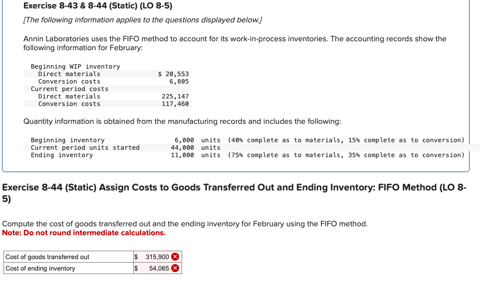 Solved Exercise 8-43 \& 8-44 (Static) (LO 8-5) [The | Chegg.com