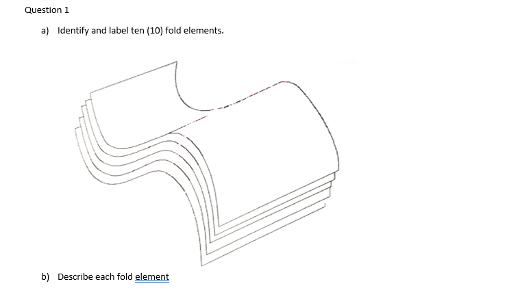 Solved a) Identify and label ten (10) fold elements. b) | Chegg.com