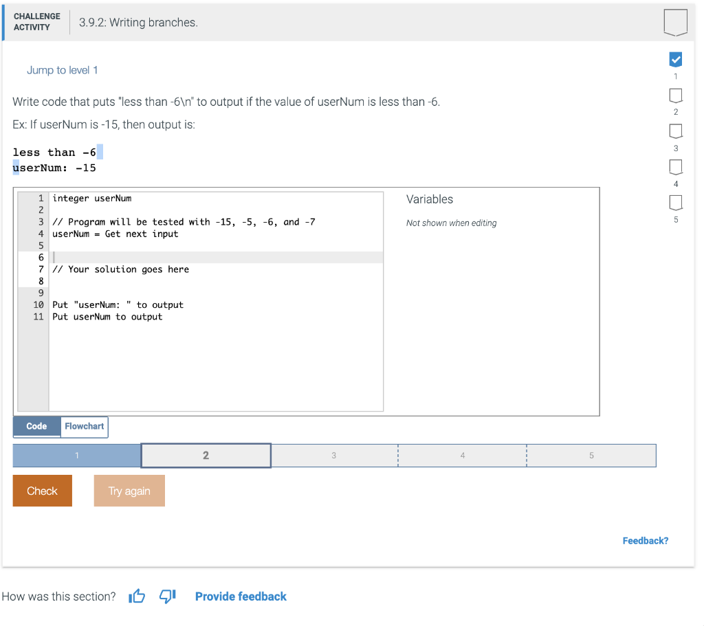 Solved D CHALLENGE ACTIVITY 3.9.2: Writing branches. Jump to | Chegg.com