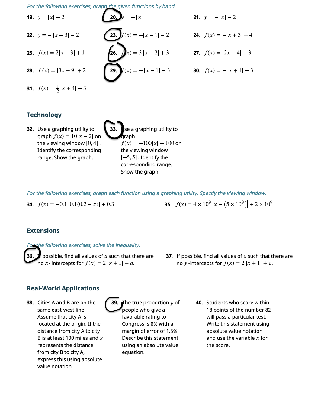Solved 1. How do you solve an absolute value equation? 2. | Chegg.com