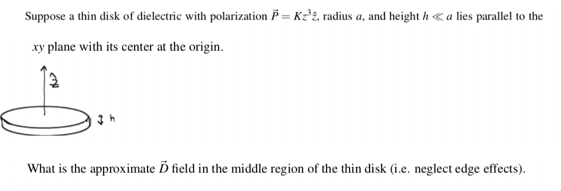 Solved Suppose a thin disk of dielectric with polarization | Chegg.com