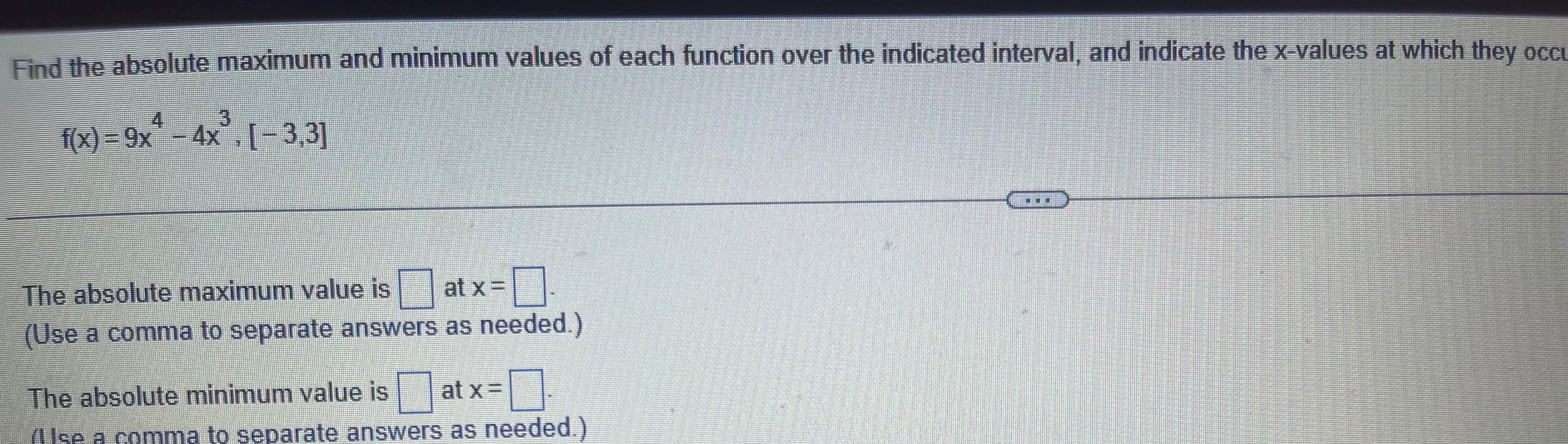 Solved Find The Absolute Maximum And Minimum Values Of Each