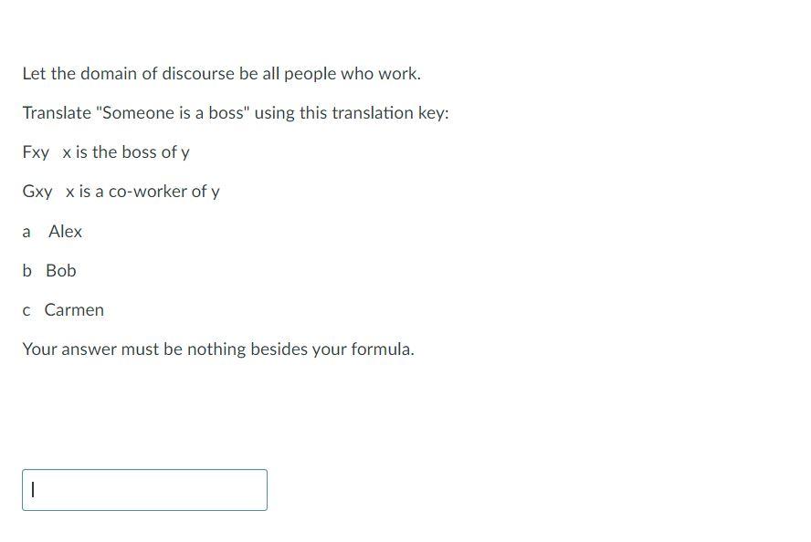 Solved Let the domain of discourse be all people who work. | Chegg.com