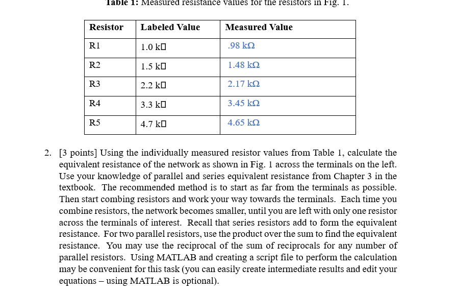 2. [3 points] Using the individually measured | Chegg.com
