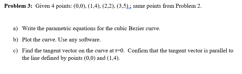 Solved Problem 3: Given 4 points: (0,0), (1,4), (2,2), | Chegg.com
