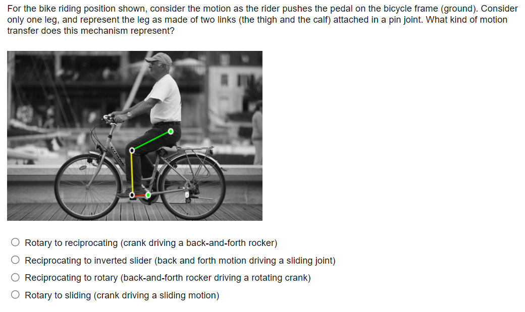 Solved For the bike riding position shown, consider the | Chegg.com