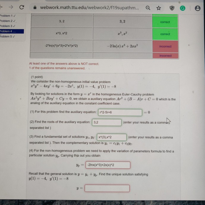 Solved - + c webwork.math.ttu.edu/webwork2/f19supathm... Q ☆ | Chegg.com
