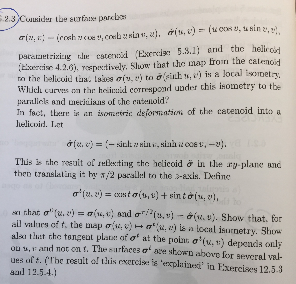 From the chapter of Isometries of Surfaces and Please | Chegg.com