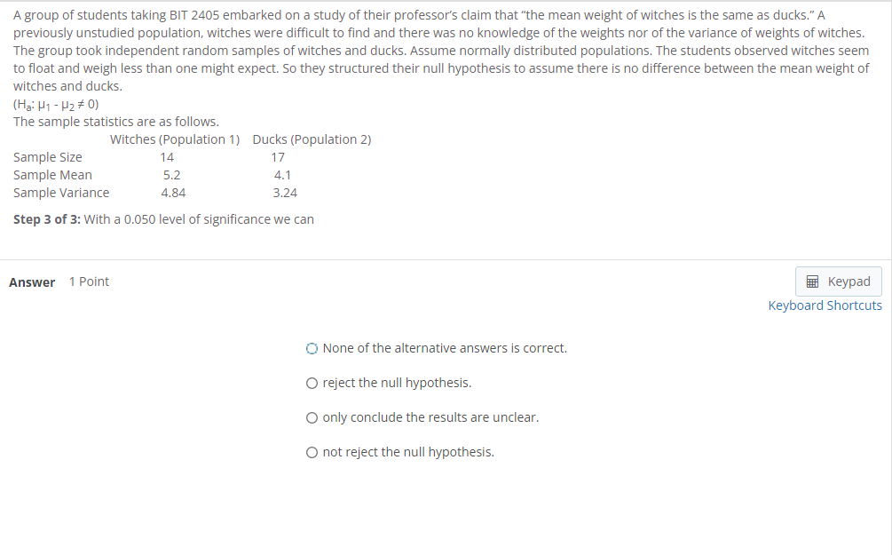 Solved A group of students taking BIT 2405 embarked on a | Chegg.com