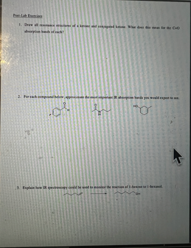 Solved Post-Lab Exercises1. ﻿Draw all resonance structures | Chegg.com