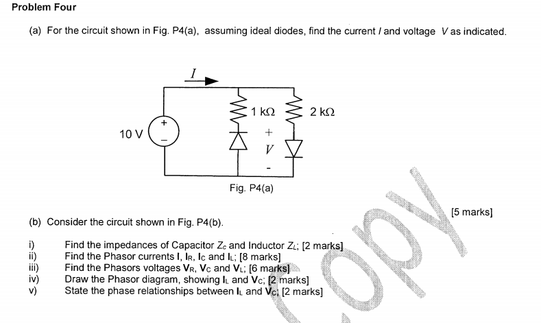 Solved Problem Four (a) For the circuit shown in Fig. P4(a), | Chegg.com