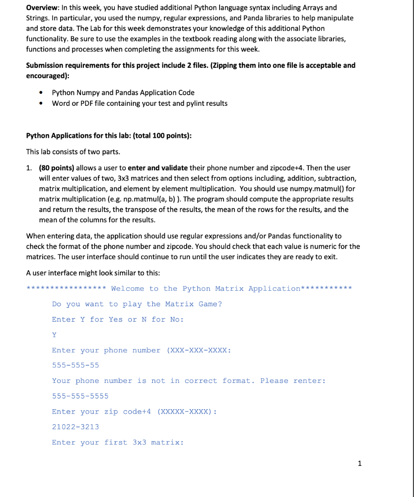 Solved Python Applications For This Lab Total 100