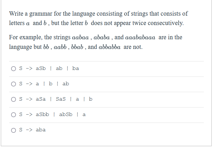 Solved Write a grammar for the language consisting of | Chegg.com
