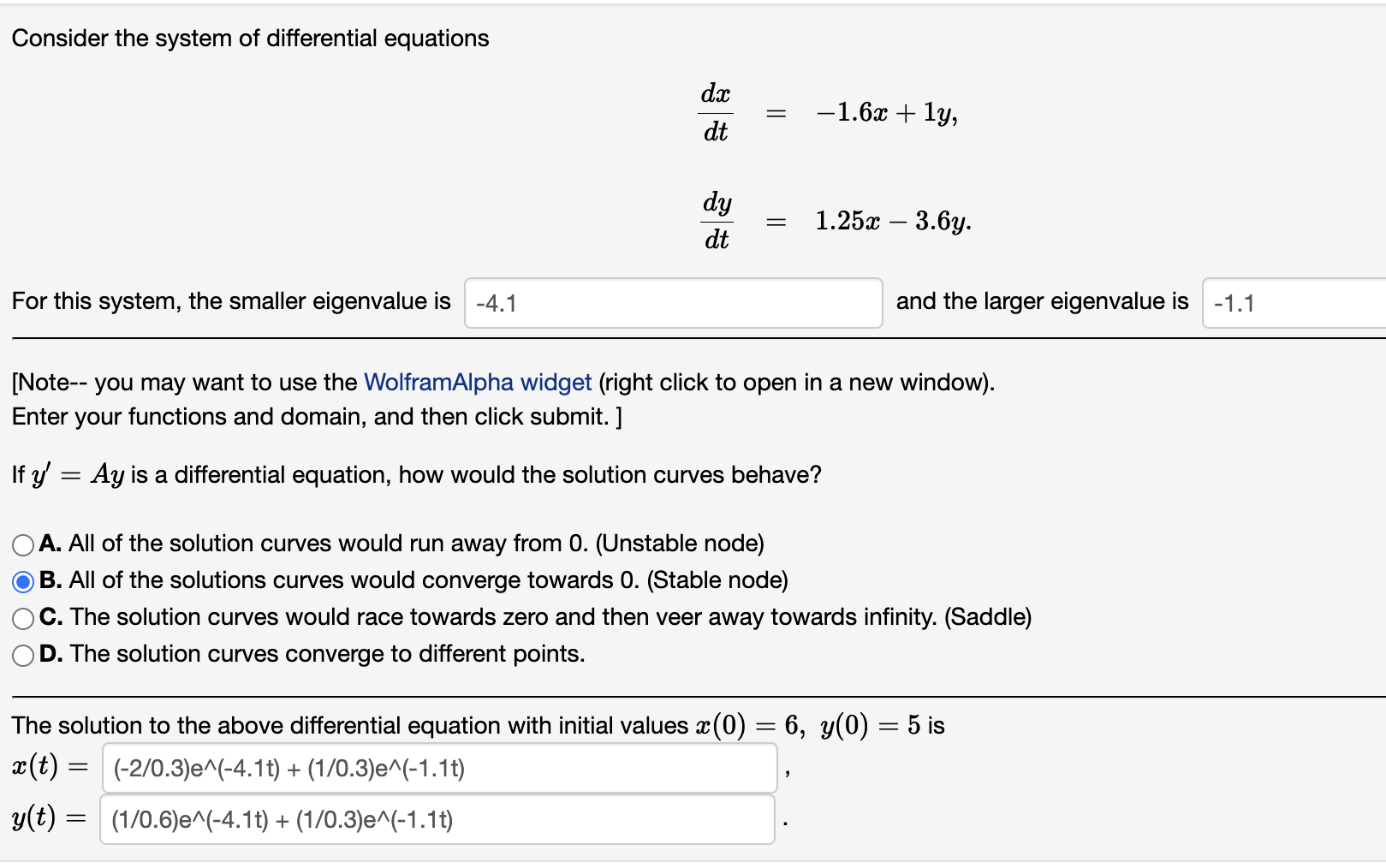 Solved Consider the system of differential equations | Chegg.com