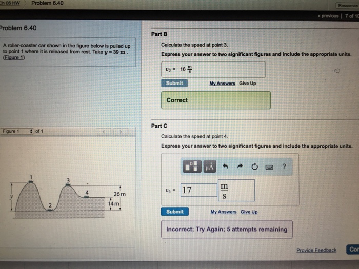 Solved A roller-coaster car shown in the figure below is | Chegg.com
