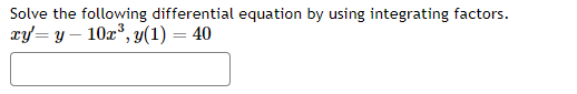 Solved Solve the following differential equation by using | Chegg.com