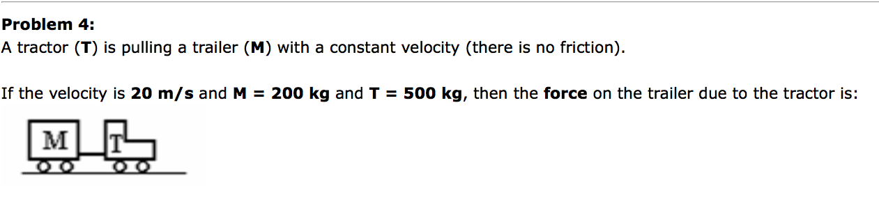 Solved Problem 4: A tractor (T) is pulling a trailer (M) | Chegg.com