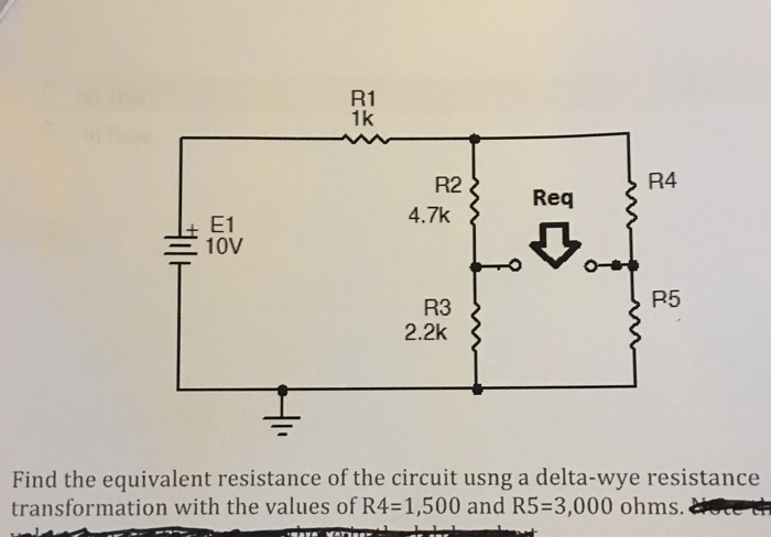 Solved R1 1k R4 R2 4.7k Req + E1 10V R5 R3 2.2k Find the | Chegg.com