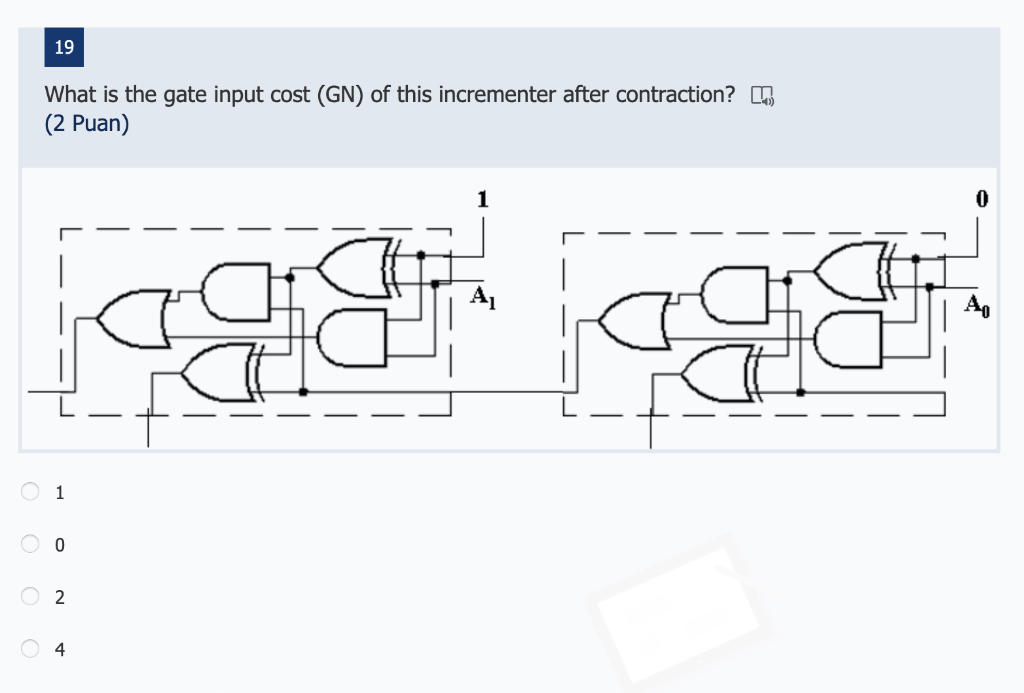 Solved 19 What is the gate input cost (GN) of this | Chegg.com