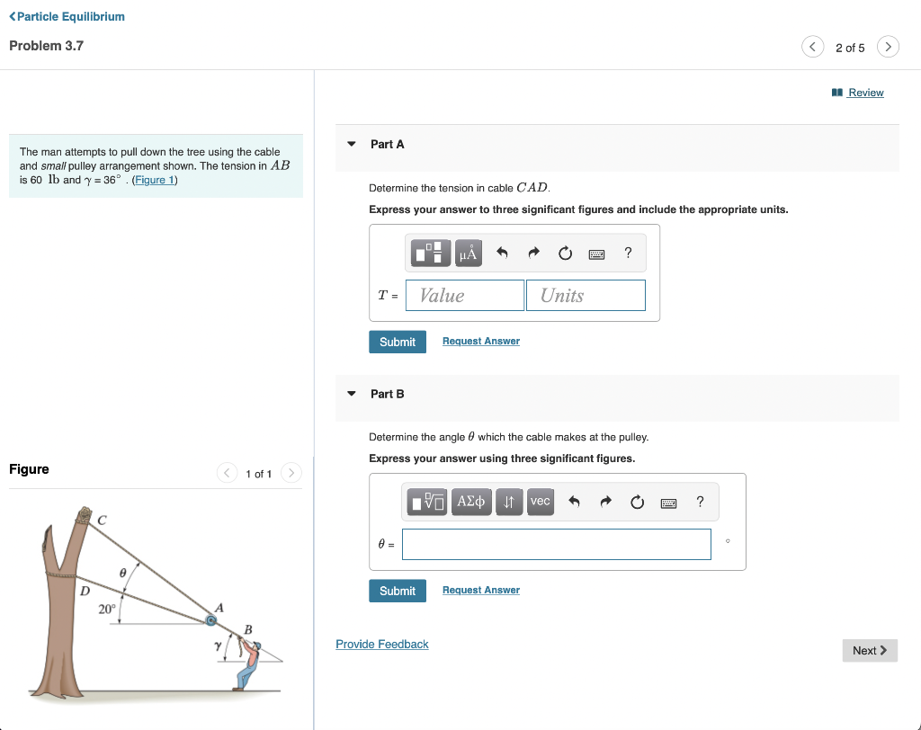 Solved The man attempts to pull down the tree using the | Chegg.com